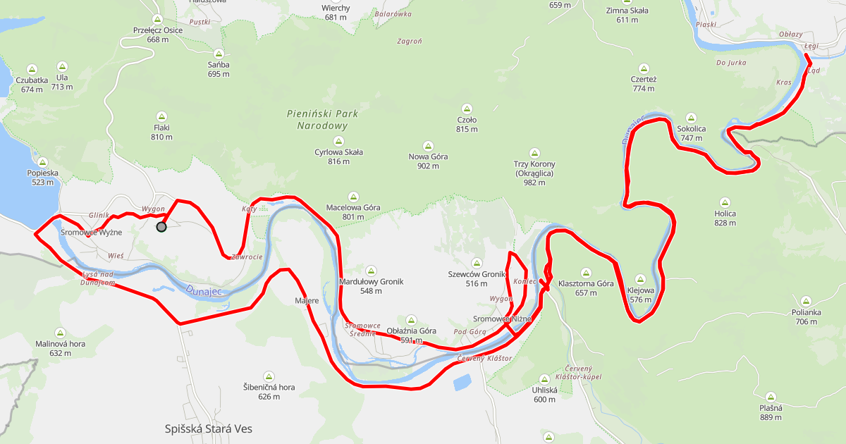 Sromowce Wyżne - Szczawnica - Sromowce Wyżne | Velomapa