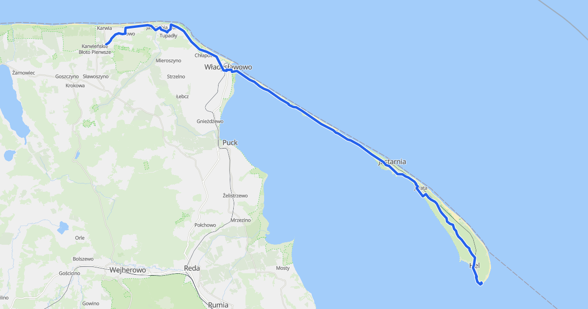 R10 - łącznik - Półwysep Helski - mapa | Velomapa.pl