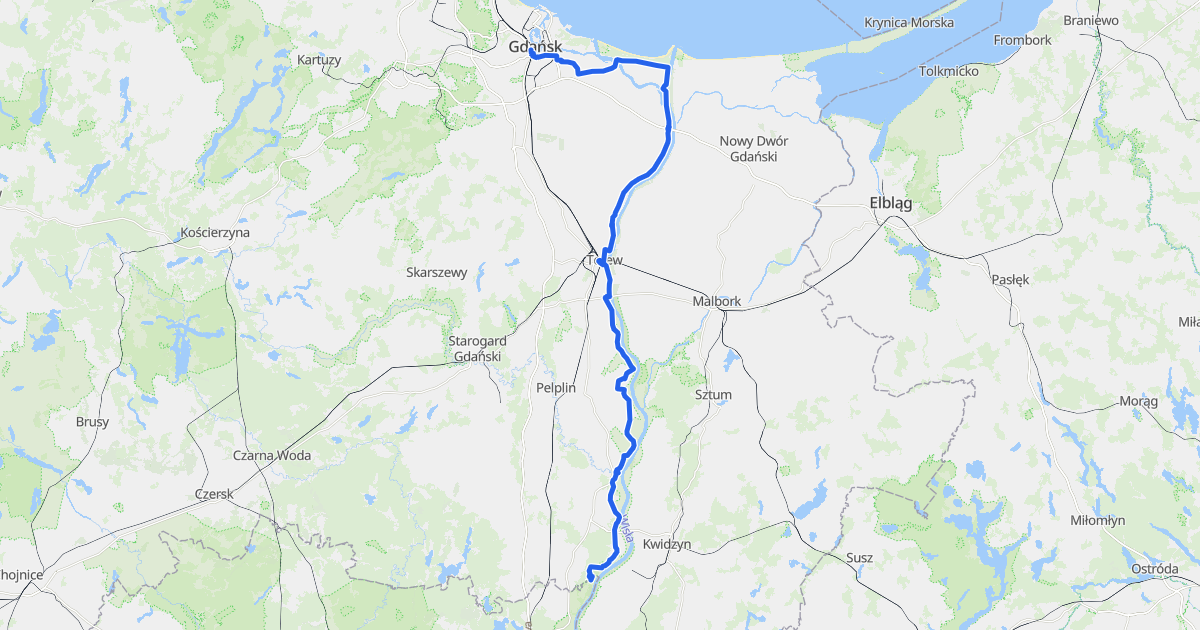 Wiślana Trasa Rowerowa - EV9 - Pomorskie - mapa | Velomapa.pl