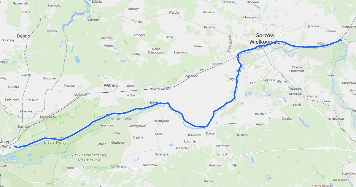 Trasa Rowerowa Warta Noteć - mapa | Velomapa.pl