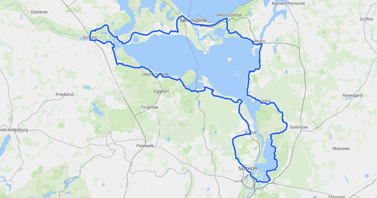 Trasa rowerowa wokół Zalewu Szczecińskiego - mapa | Velomapa.pl