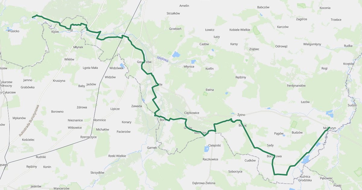 Szlak rowerowy "Między Wartą a Pilicą" - mapa | Velomapa.pl